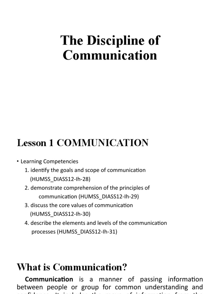 The Discipline of Communication | PDF | Journalism | News