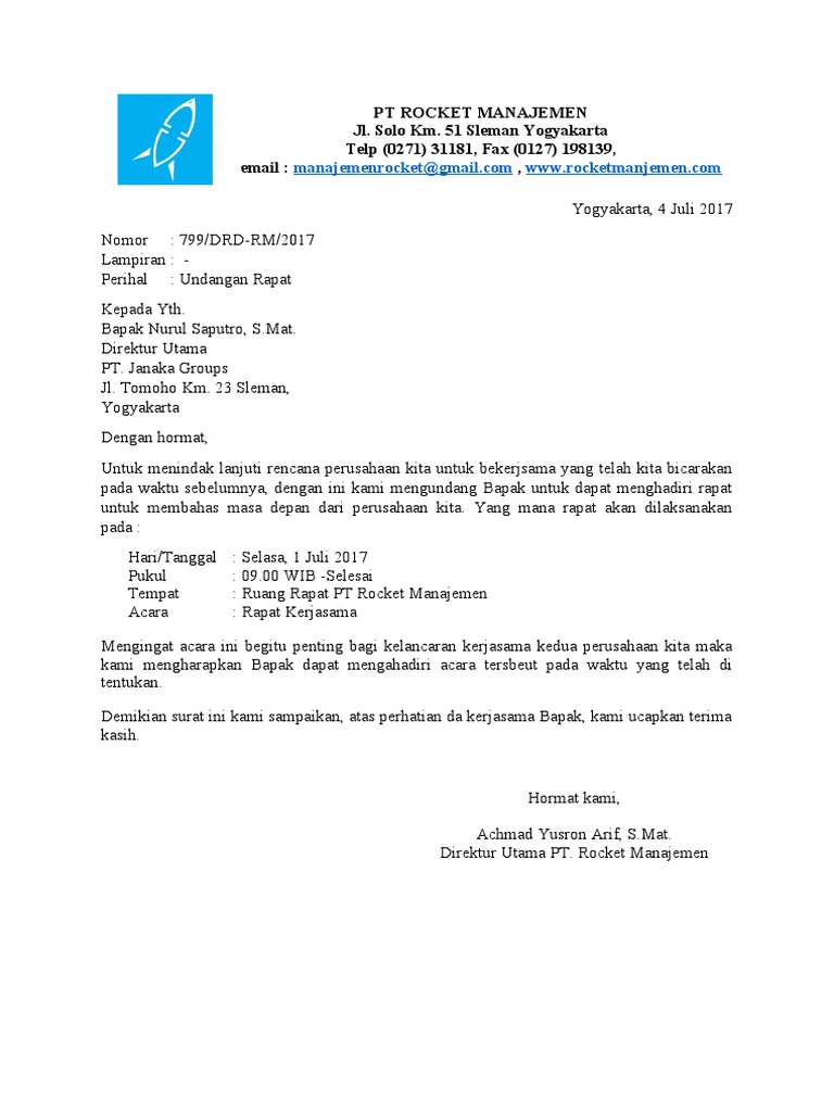 Contoh Surat Resmi Perusahaan | PDF