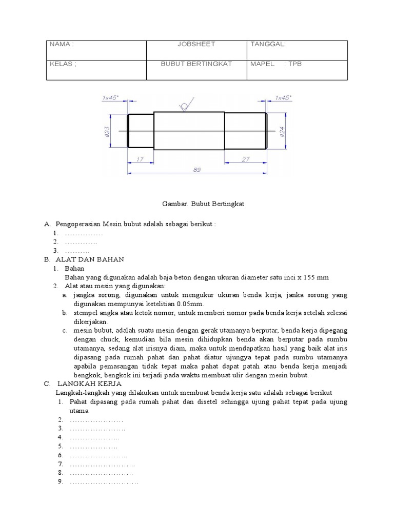 Jobsheet Bubut Bertingkat Pdf