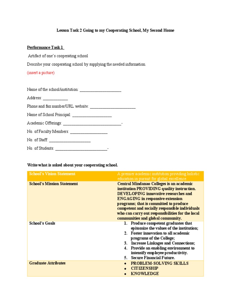 Learning Task 2 | PDF | Teachers | Goal