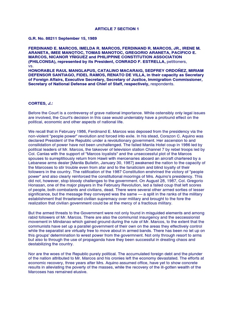 Article 7 Section 1 - Polirev - Pcu | PDF | Freedom Of Movement ...