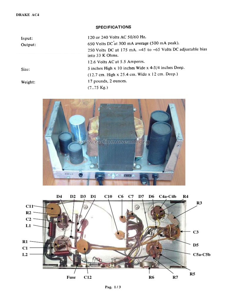 Power Supply DRAKE AC4 | PDF