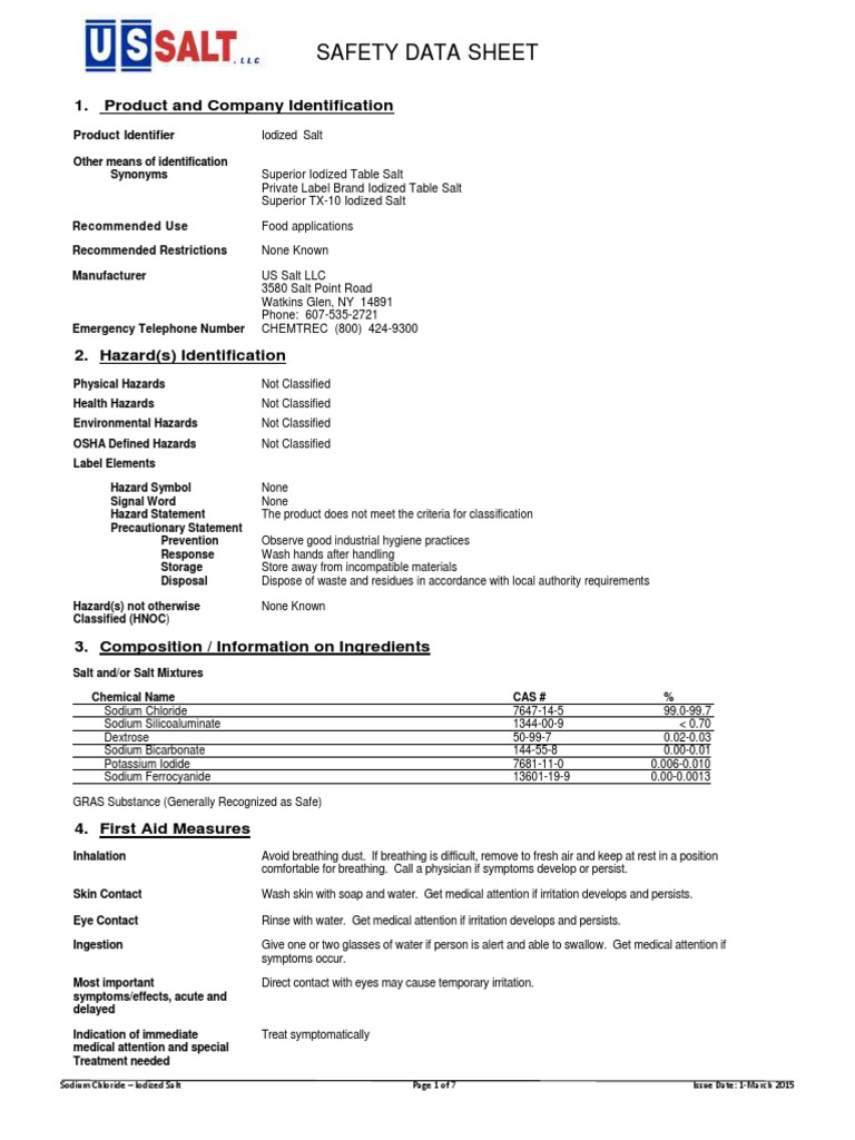 Safety Data Sheet: 1. Product and Company Identification | PDF ...