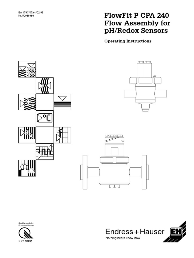 Flowfit P Cpa 240 Flow Assembly For Ph/Redox Sensors: Hauser Endress ...