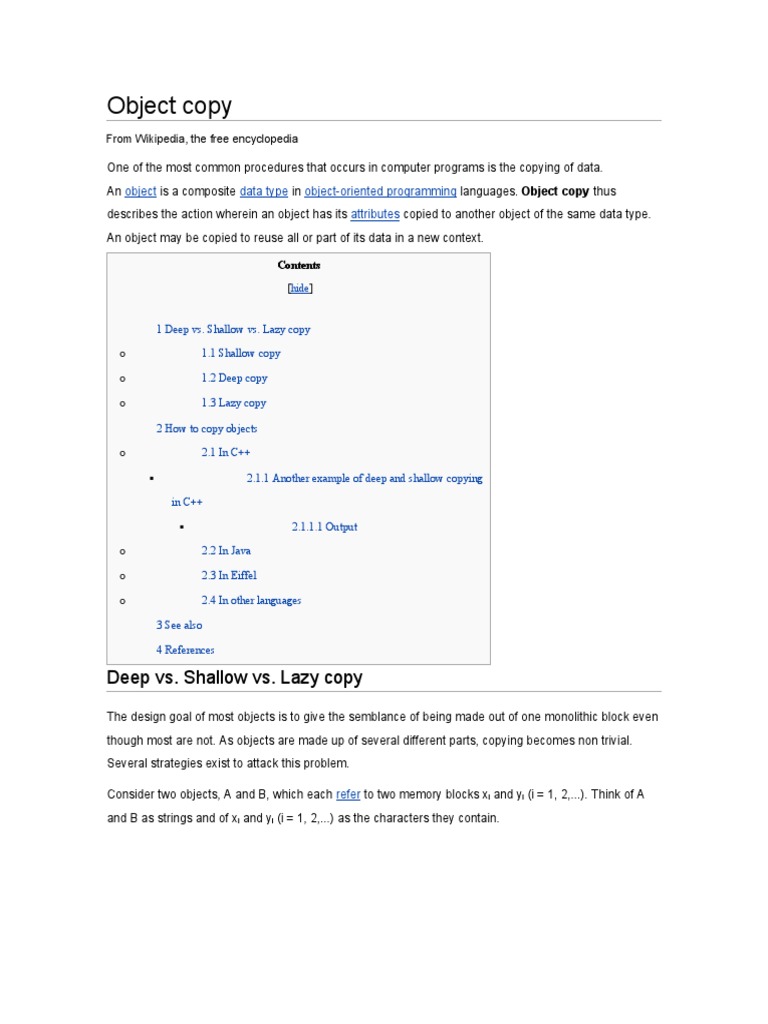 Object | PDF | Software Development | Computer Programming