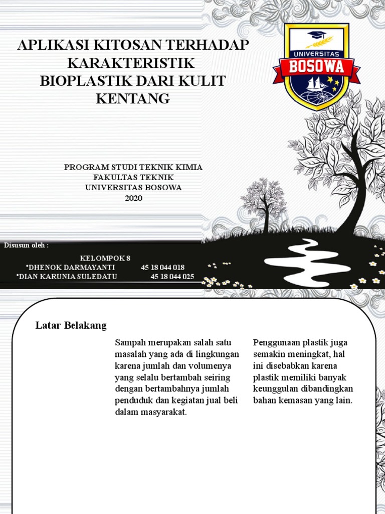 Aplikasi Kitosan Terhadap Karakteristik Bioplastik Dari Kulit Kentang | PDF