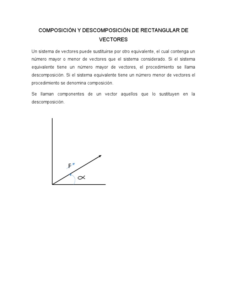 Composición y Descomposición de Rectangular de Vectores | PDF