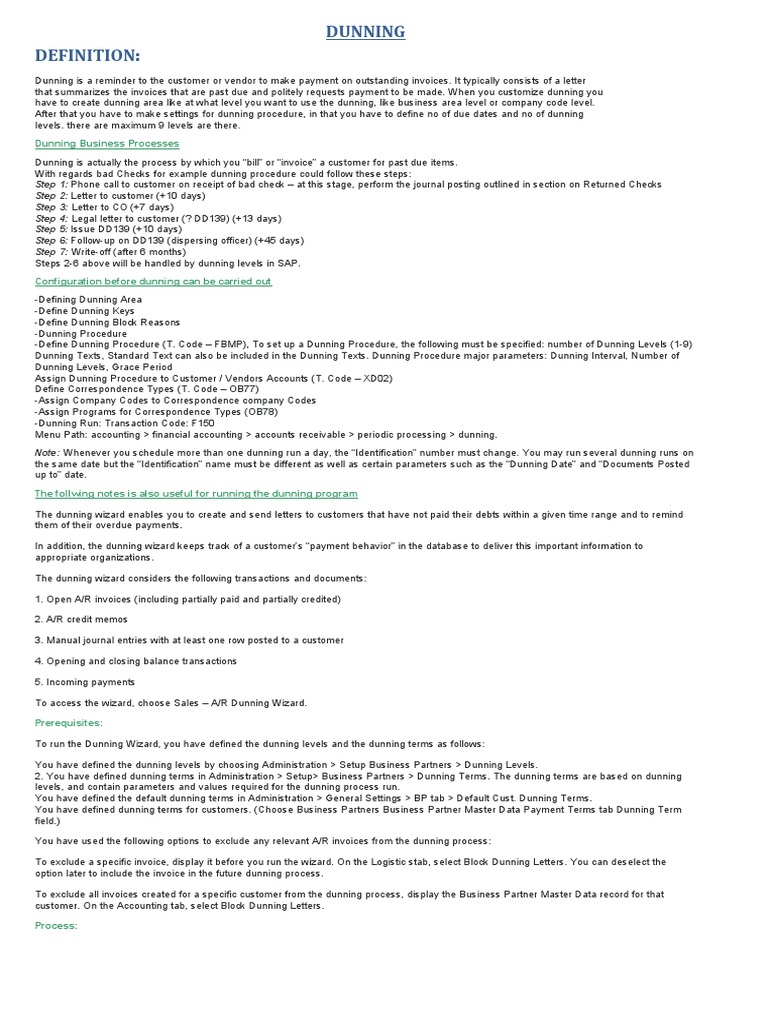 DUNNING | PDF | Invoice | Computing