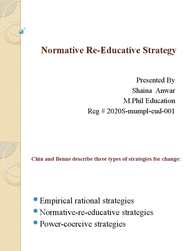 Normative Re-Educative Strategy | PDF