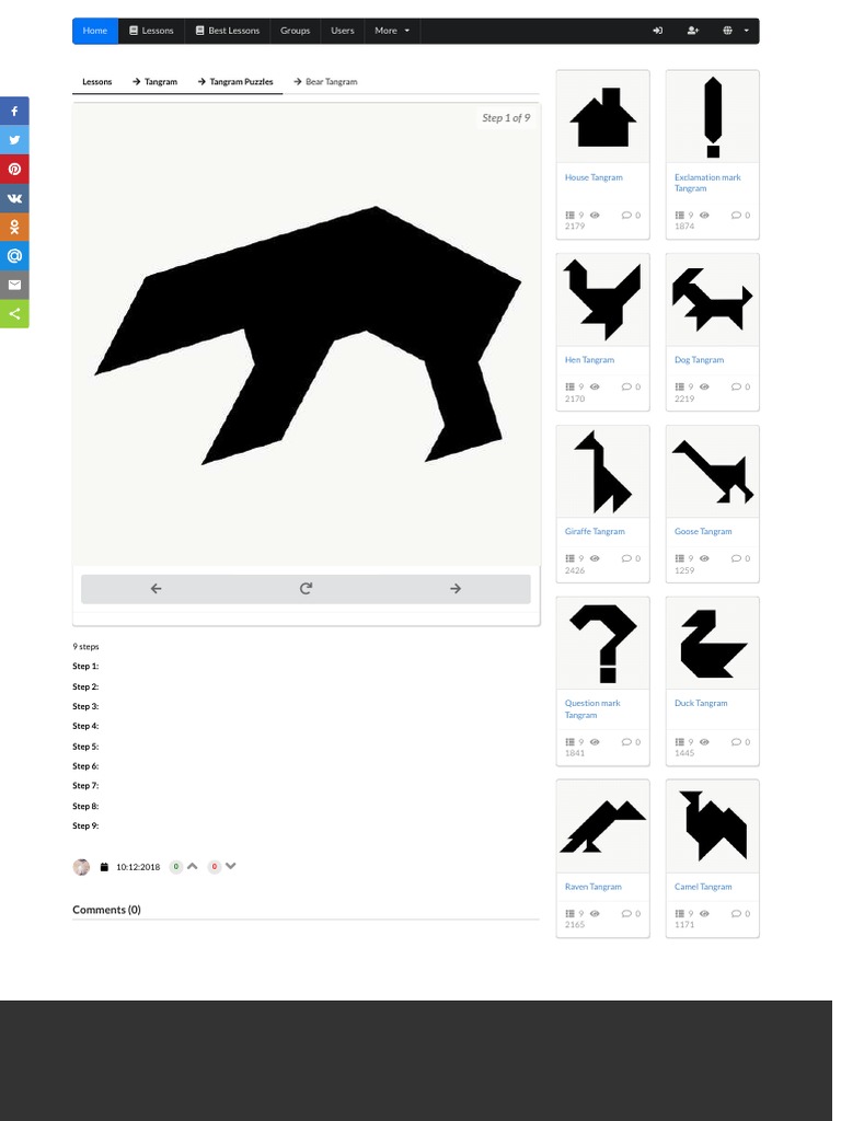 Tangram Puzzles Bear Tangram Lesson | PDF | Puzzles | Recreational ...