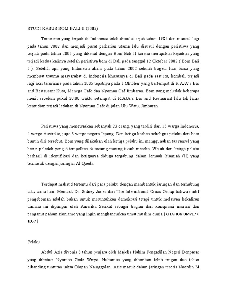 Studi Kasus Bom Bali Ii | PDF