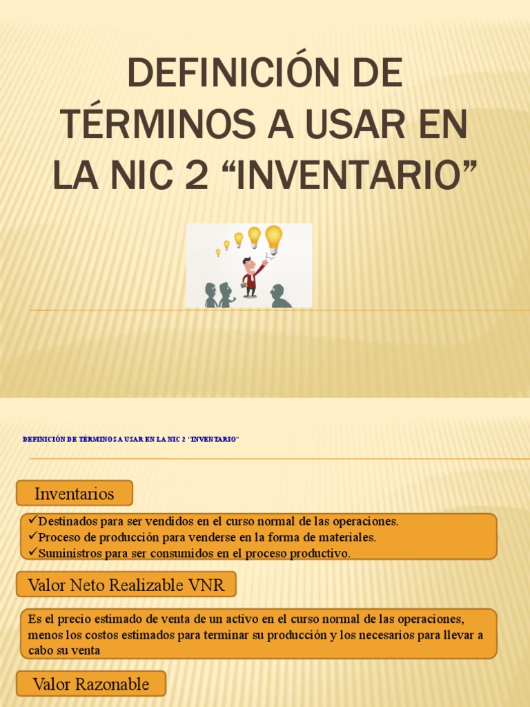 Presentación NIC 2 INVENTARIOS | PDF | Costo | normas internacionales ...