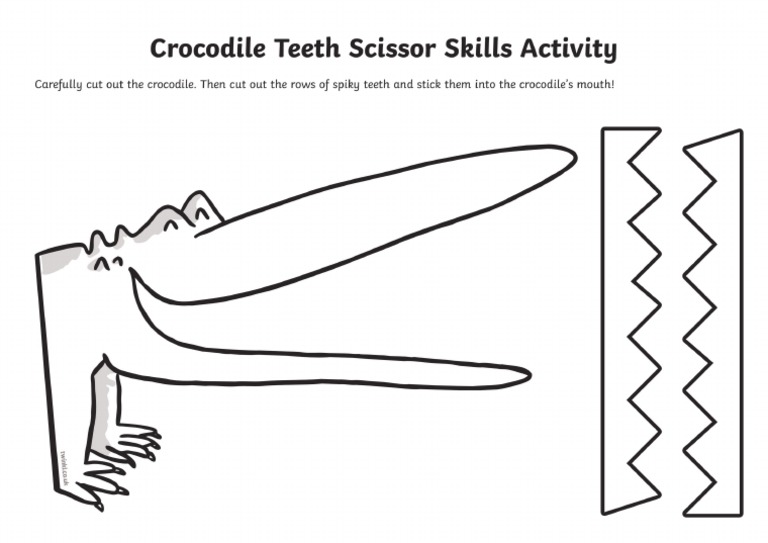 Cutting Skills Crocodile Teeth Scissor Skills Activity | PDF