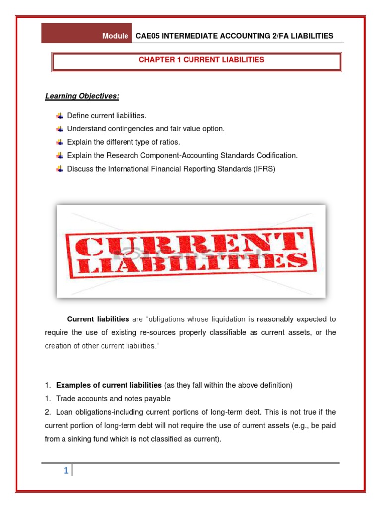 Cae05-Chapter 1 Current Liabilities | PDF | Accrual | Historical Cost