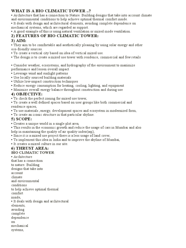 What Is A Bio Climatic Tower | PDF | Green Building | Sustainable ...