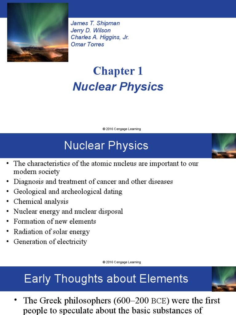 Nuclear Physics: James T. Shipman Jerry D. Wilson Charles A. Higgins ...