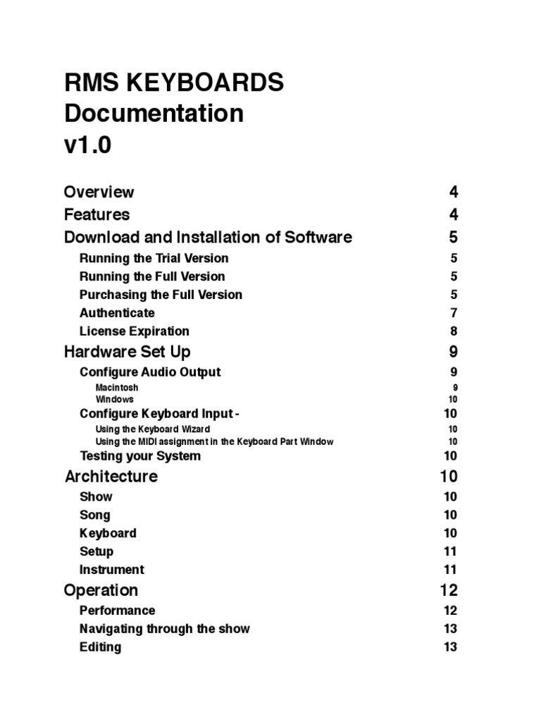 Rms Keyboards Documentation v1.0: 4 Features 4 Download and ...
