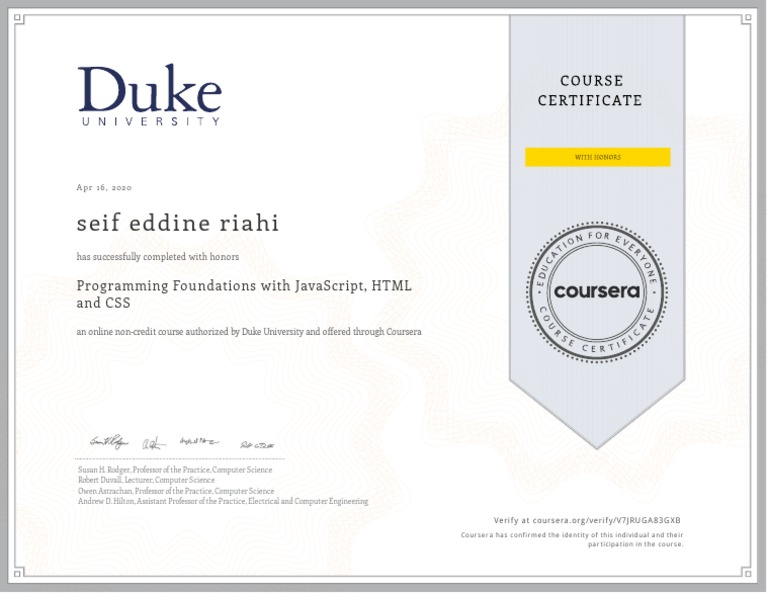 Programming Foundations With JavaScript, HTML and CSS | PDF