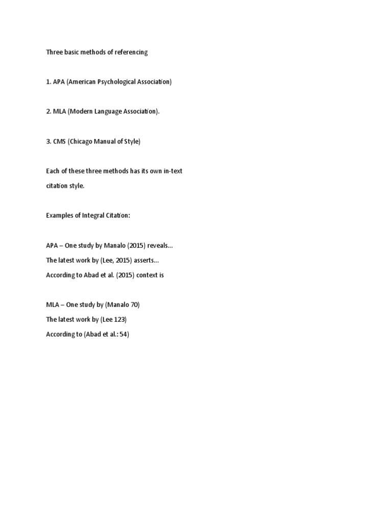 16 Three Basic Methods of Referencing | PDF