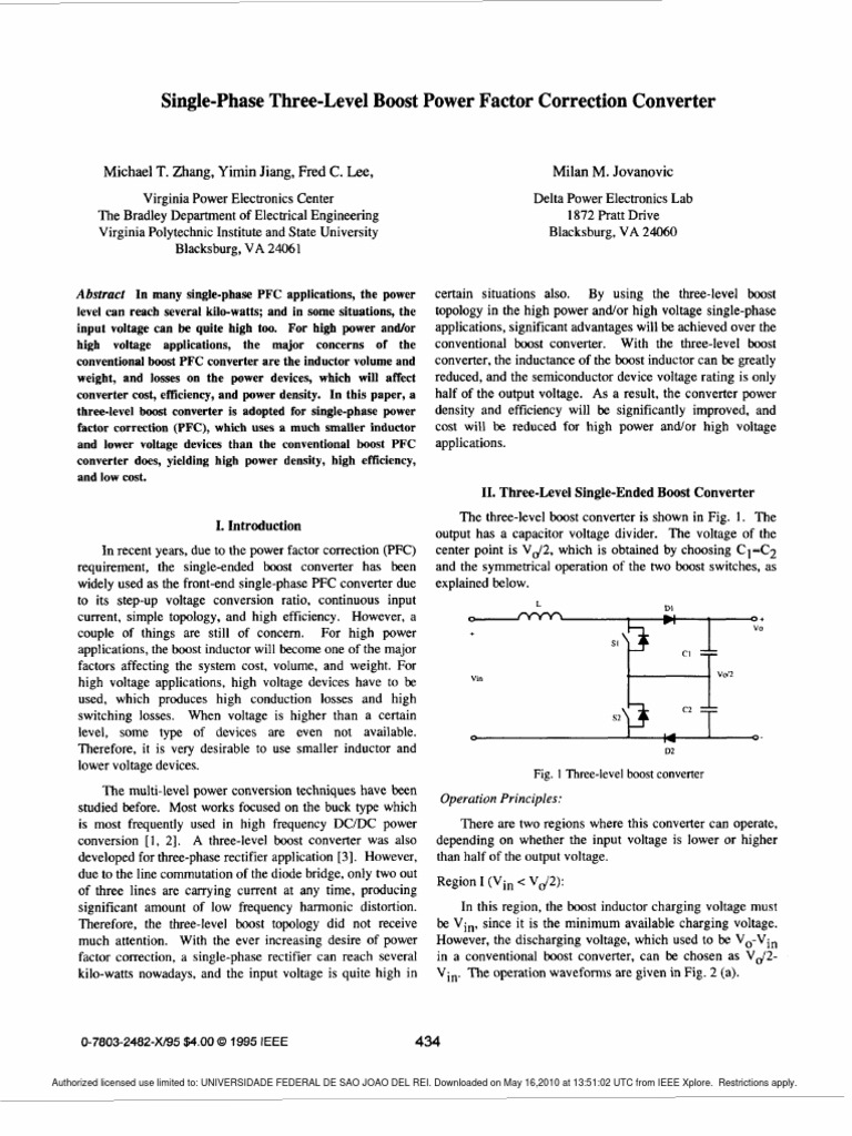 (3L) Single-Phase Three-Level Boost Power Factor Correction Converter | PDF | Power Electronics ...