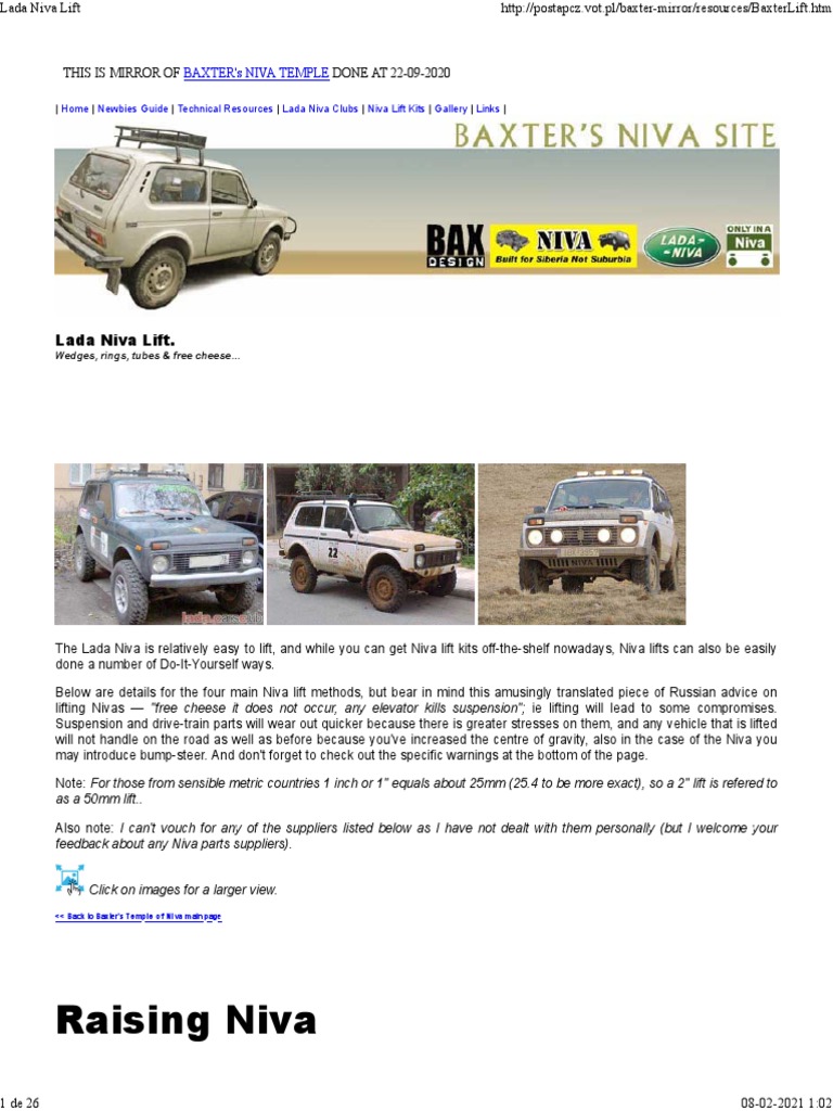 Lada Niva Hoherlegung