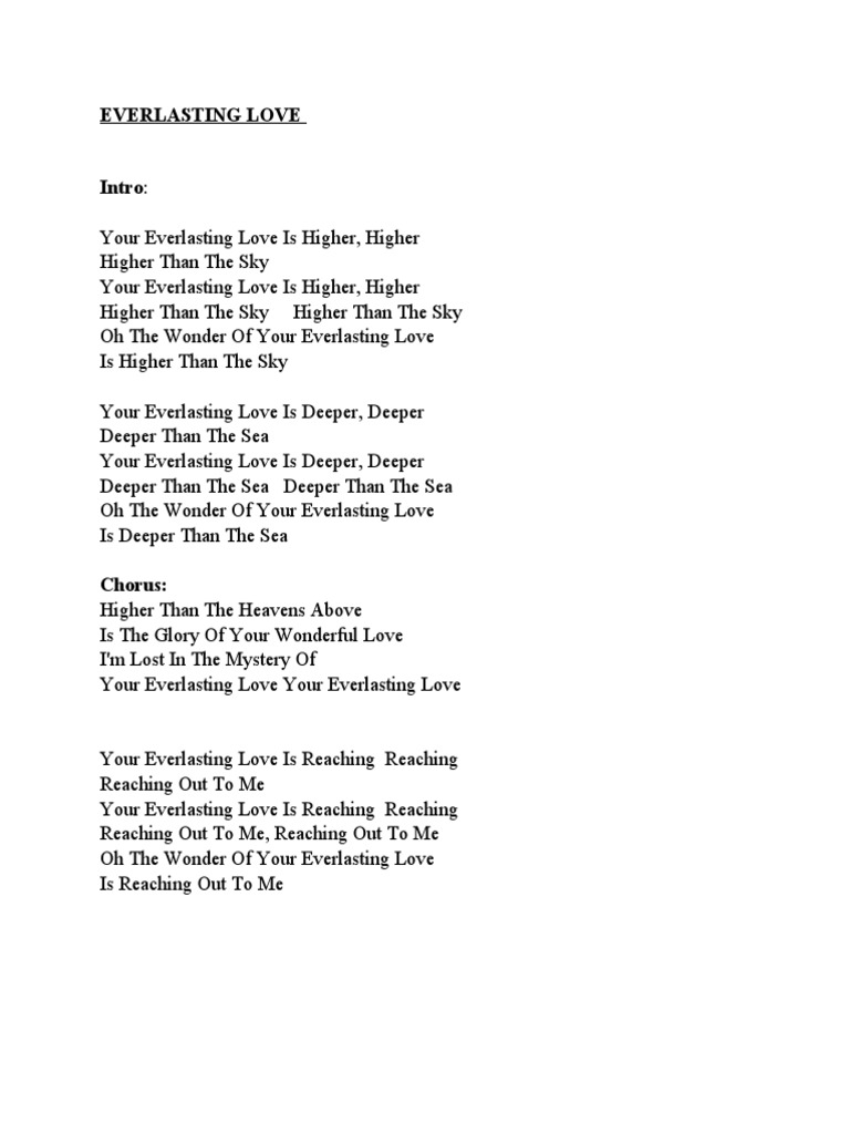 Everlasting Love (Lyrics) | PDF
