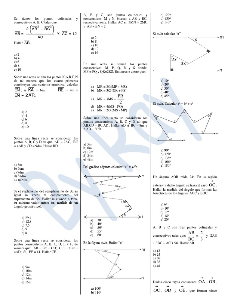 01 Segmentos, Rectas y Ángulos - Geometría Extra | PDF | Geometría ...