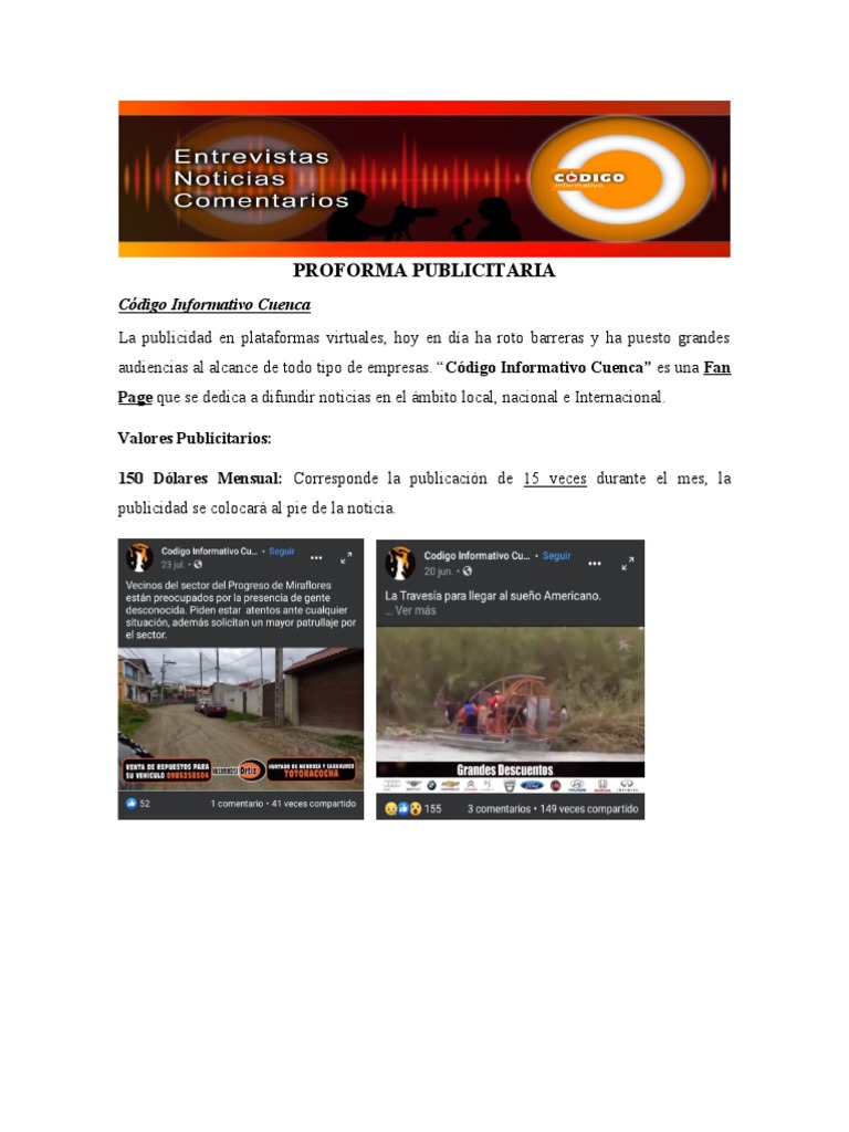 Proforma Publicitaria Codigo Informativo | PDF | Derecho