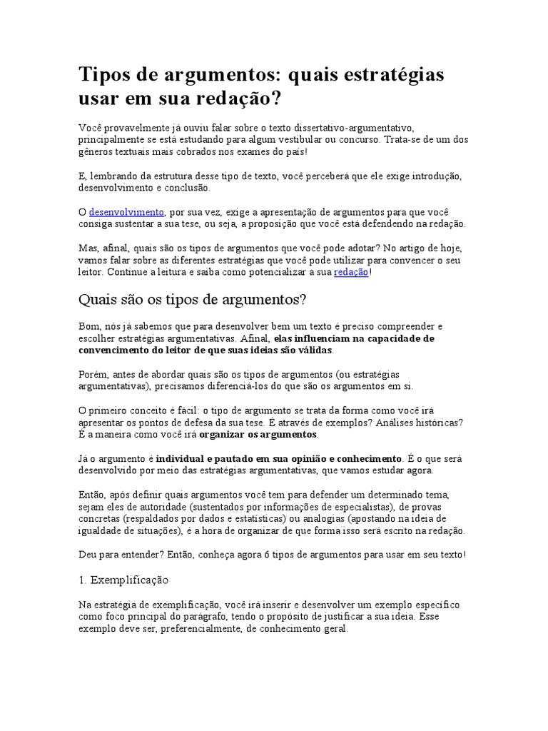 Tipos de Argumentos | PDF | Argumento | Science