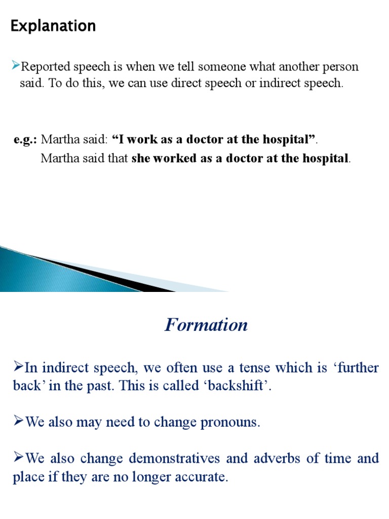 Reported Speech Explained | PDF | Question | Grammatical Tense