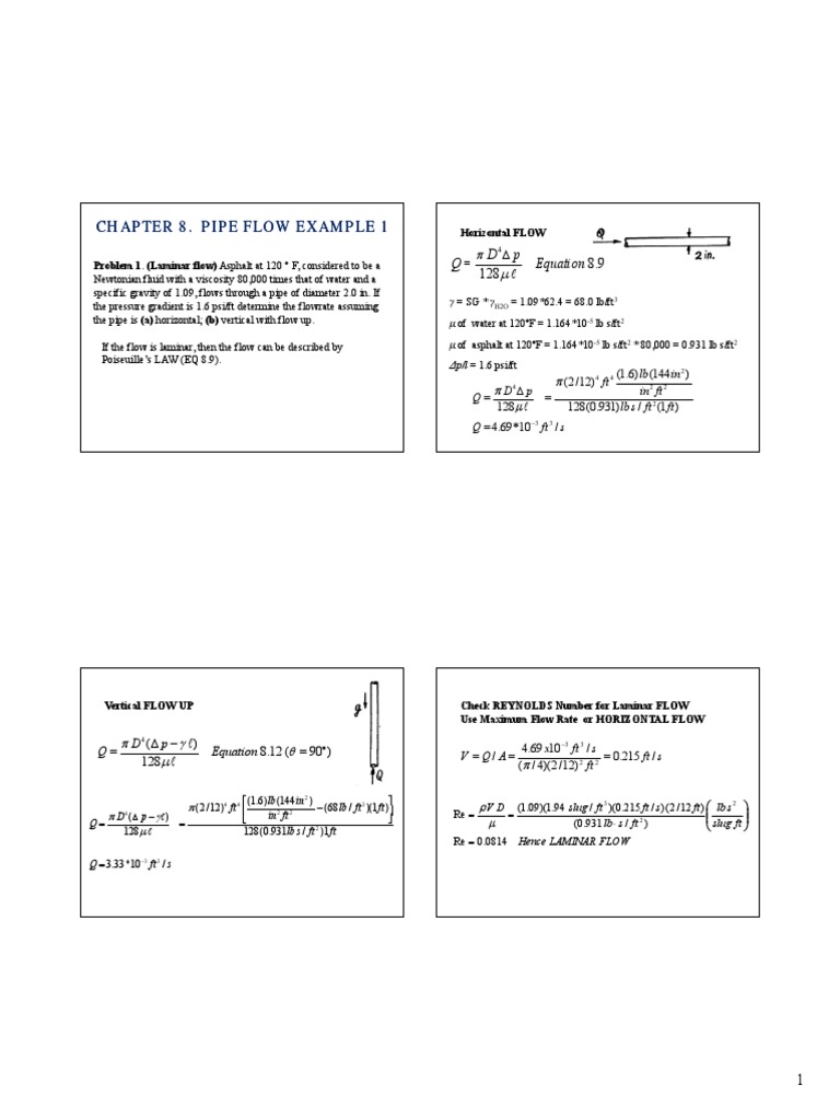 Example Pipe Flow Problems SOLUTIONS | PDF | Fluid Dynamics | Gas ...