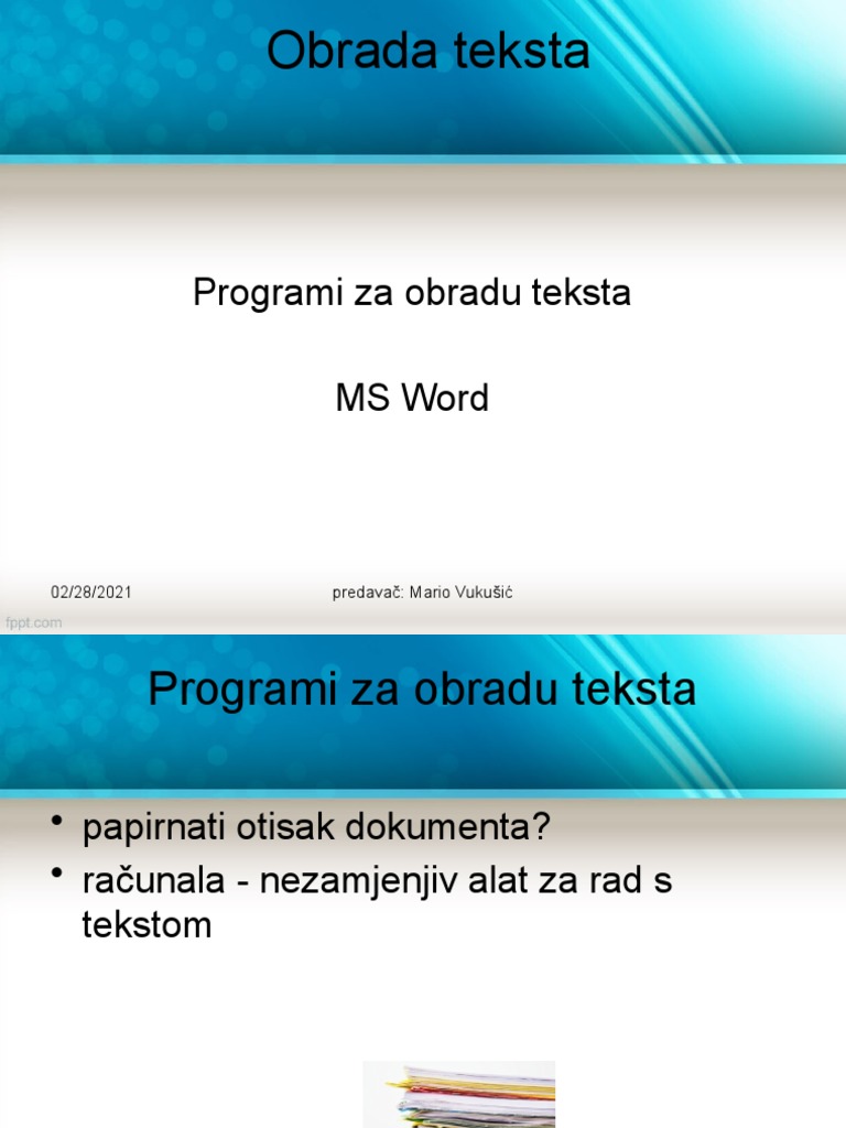 Programi Za Obradu Teksta | PDF