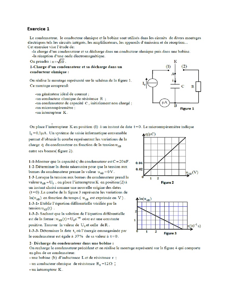 RLC SERIE Exercice 1 | PDF
