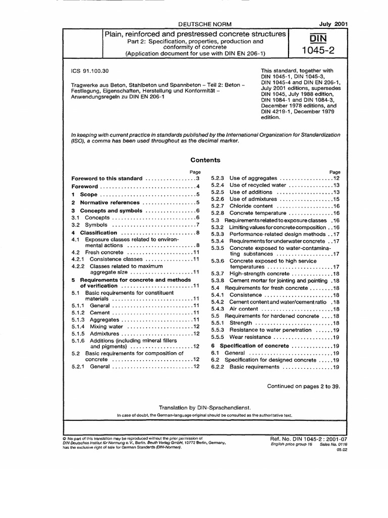 Din 1045 2 2001 | PDF