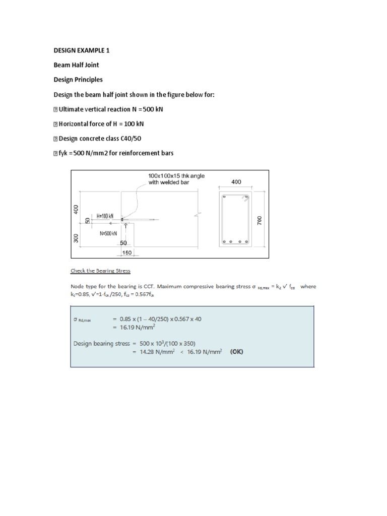 Design Example - Beam Half Joint | PDF