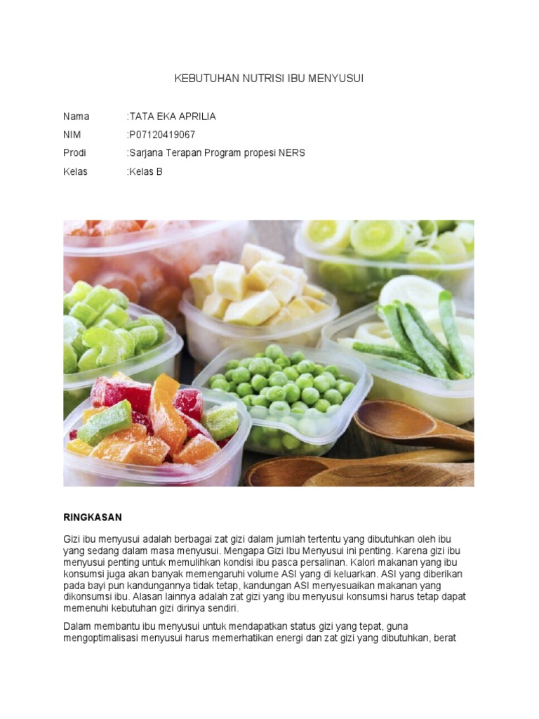 Kebutuhan Nutrisi Ibu Menyusui Tata Eka A. | PDF | Kesehatan Holistik