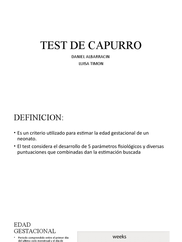 Test Del Capurro | PDF