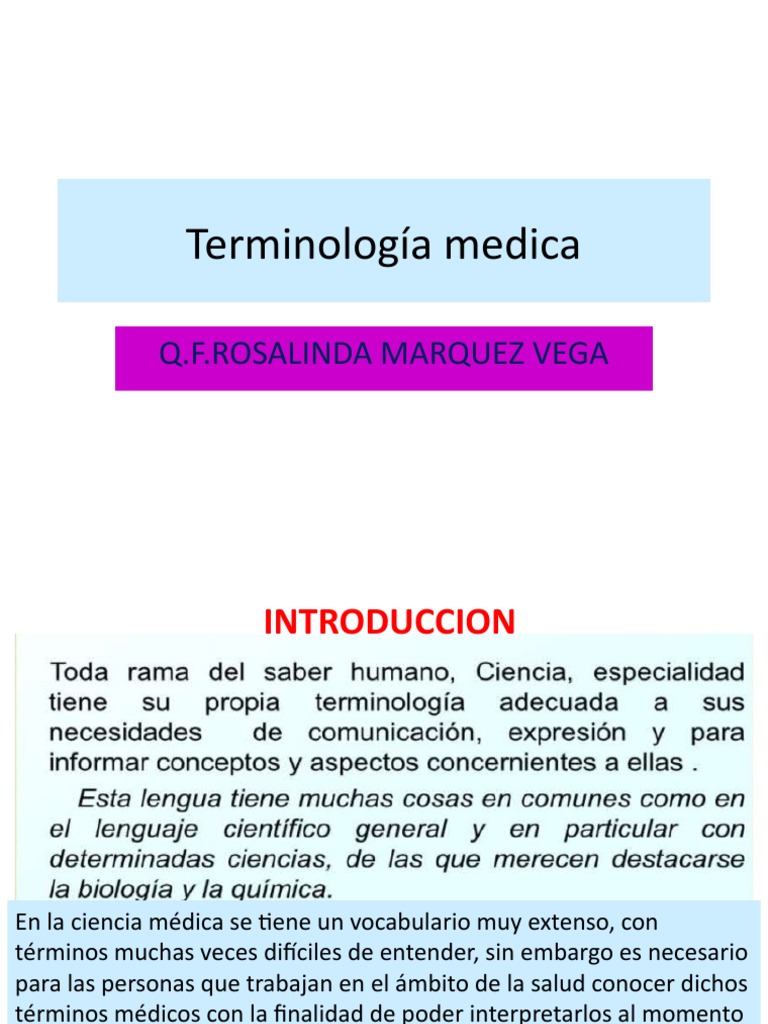 Clase 1 Terminologia | PDF | Medicina | Palabra