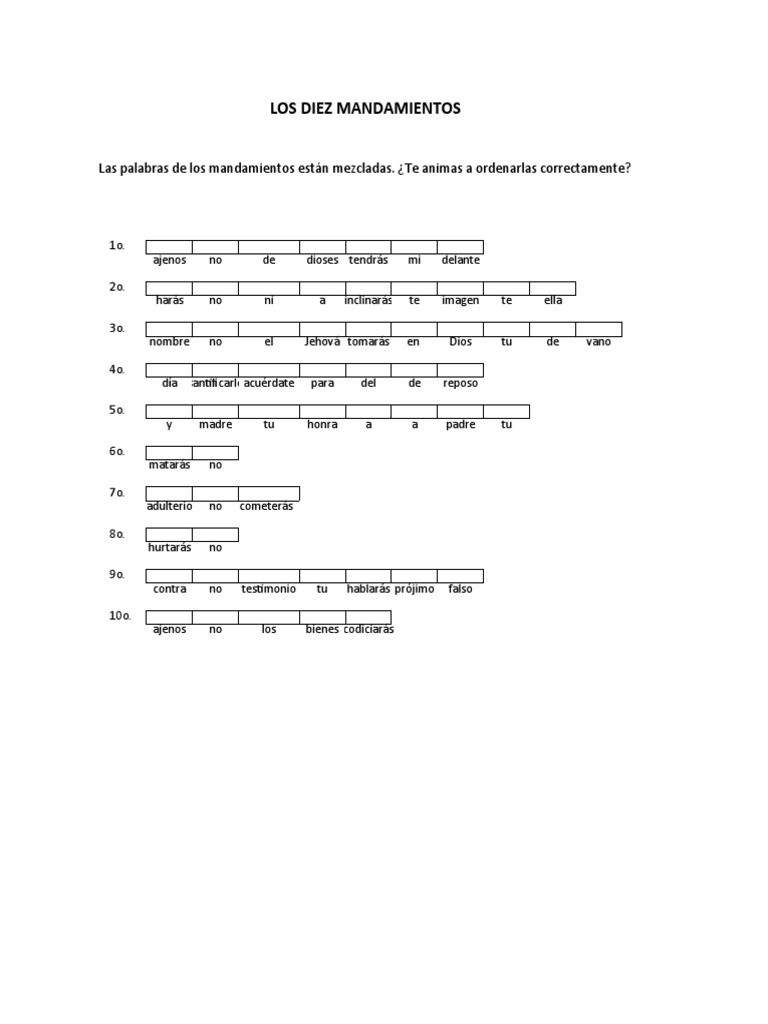 Los 10 Mandamientos | PDF