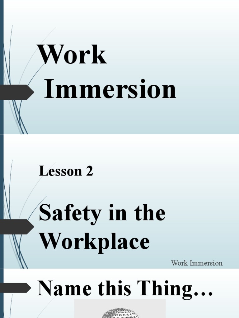 Lesson 2. Safety in The Workplace | PDF | Occupational Safety And ...