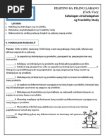 Feasibility Study (Filipino) | PDF