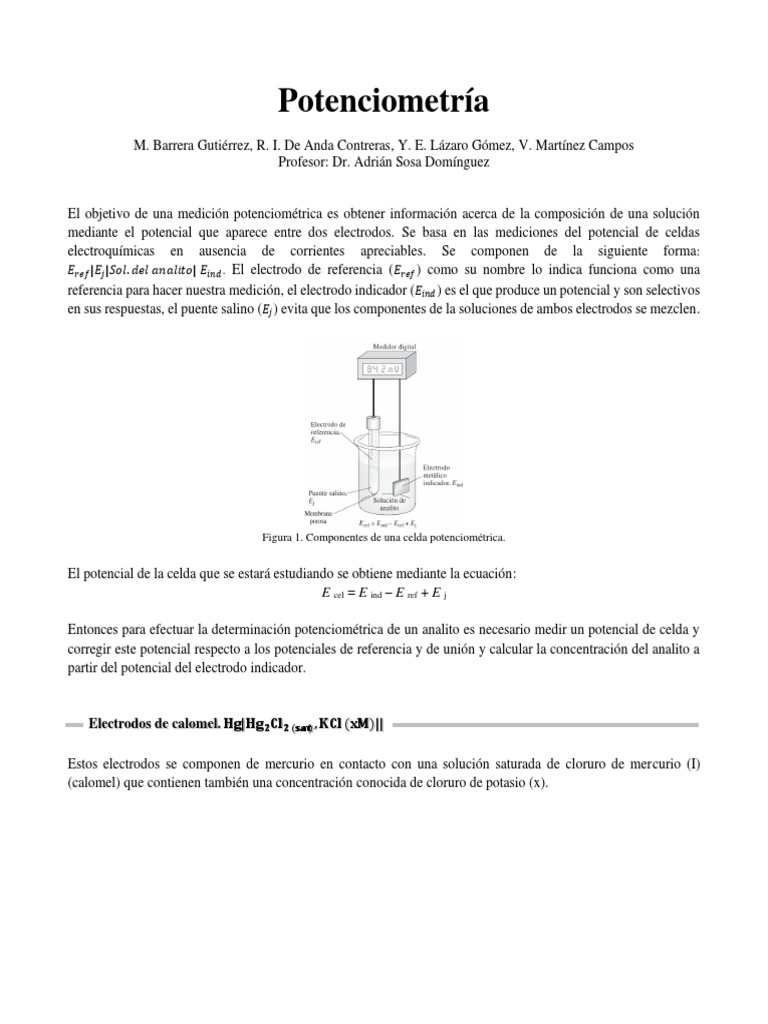 Resumen Potenciometria | PDF | Valoración | Química