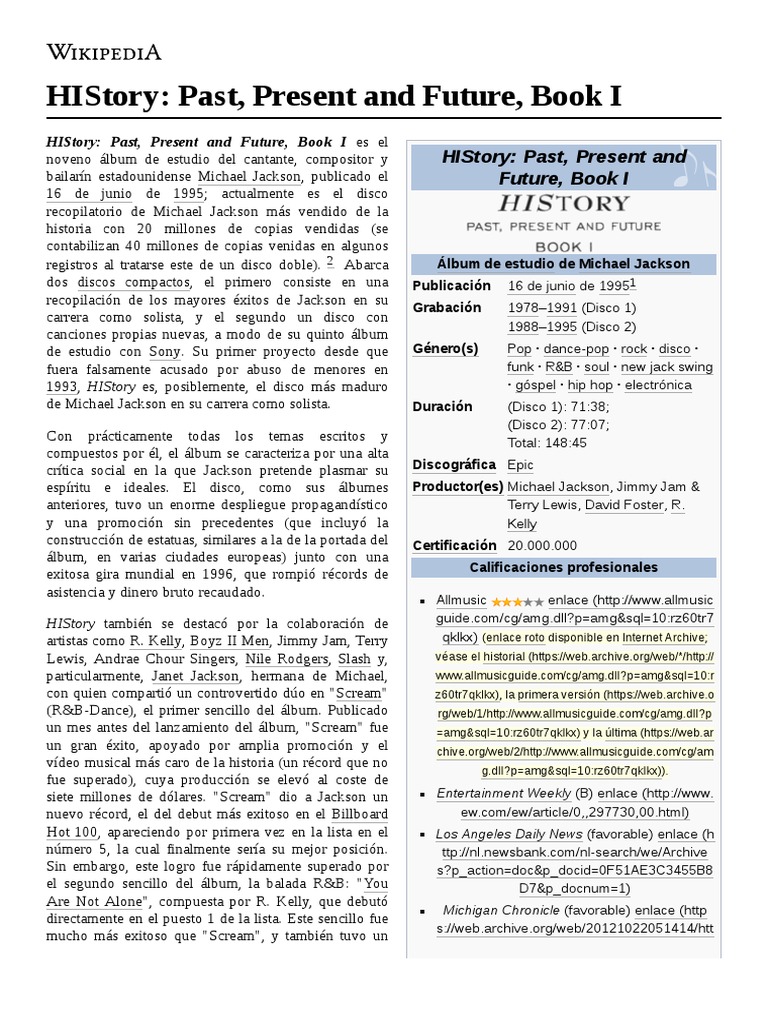HIStory Past, Present and Future, Book I | PDF | Michael Jackson ...