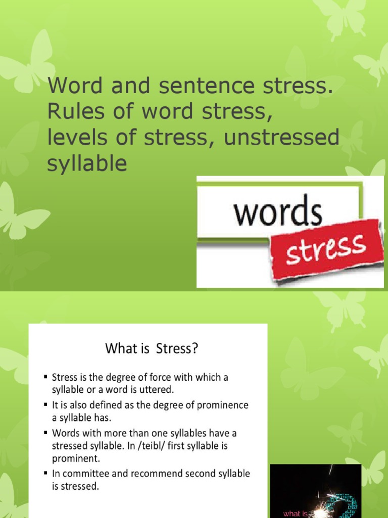 Word and Sentence Stress | PDF | Stress (Linguistics) | Noun