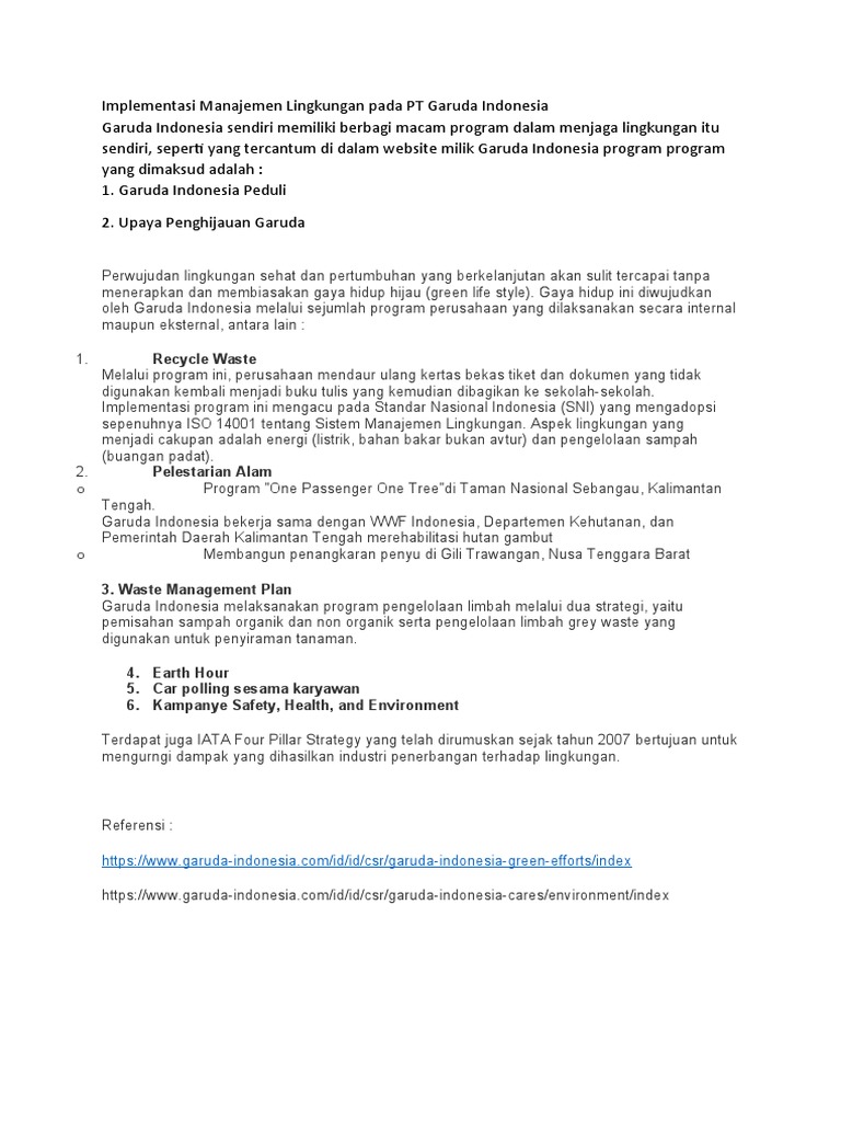 Program Hijau Garuda Indonesia | PDF