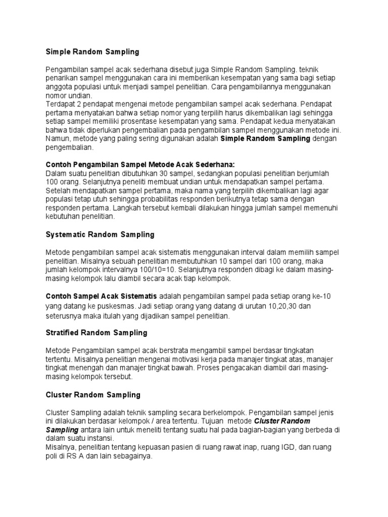 Simple Random Sampling | PDF