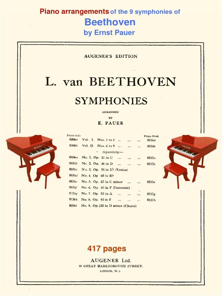 Arrangements For Solo Piano of The 9 Symphonies of Beethoven by Ernst ...