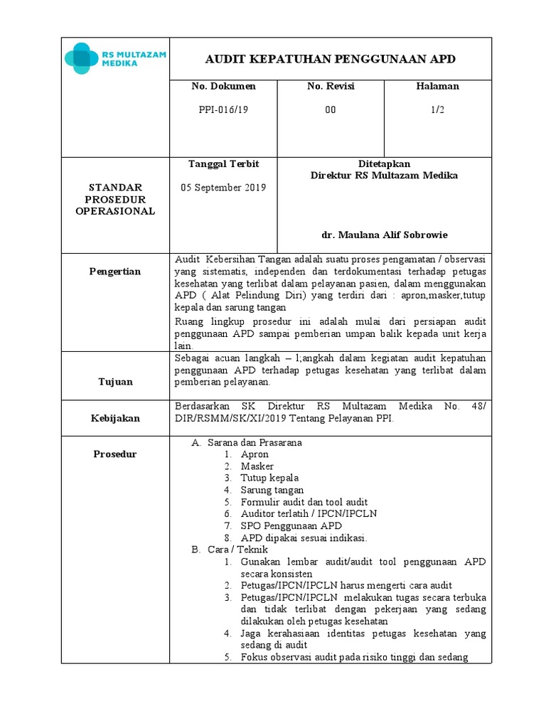 Audit Kepatuhan Penggunaan APD: Petunjuk Lengkap untuk Melakukan ...