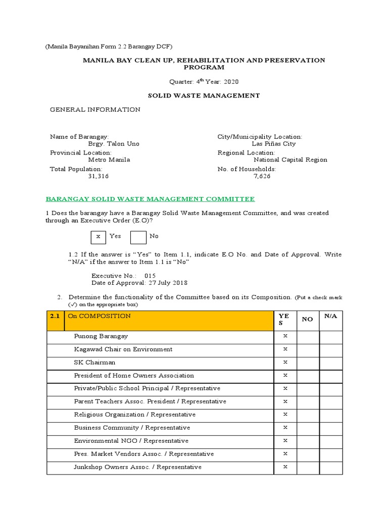 Manila Bay Clean Up, Rehabilitation and Preservation Program | PDF ...
