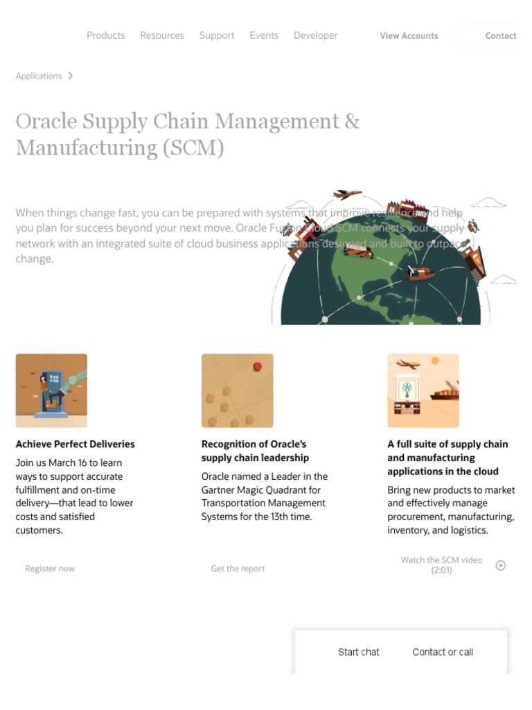 Supply Chain Management (SCM) and Manufacturing - Oracle | PDF | Supply ...